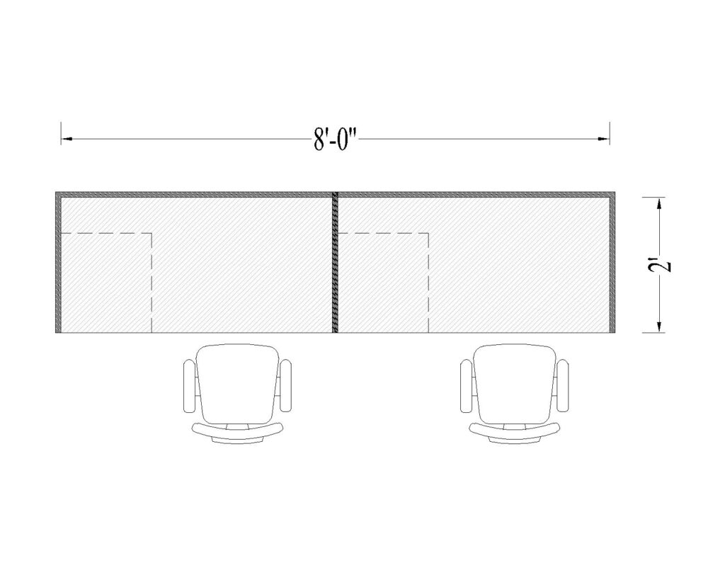 1 Side Face 2 Person Workstation for workstation