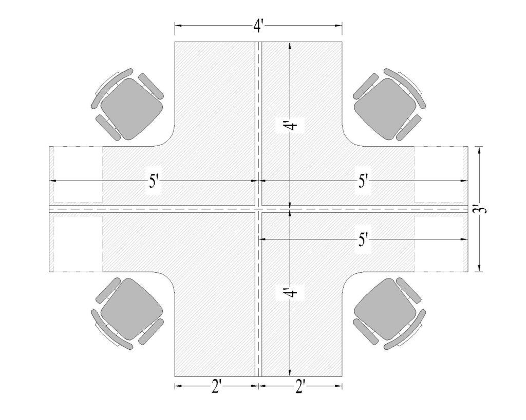 4 Seater Workstation Table