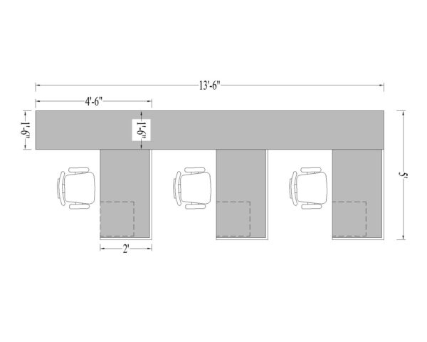 3 Seater Executive Table office interior for workstation