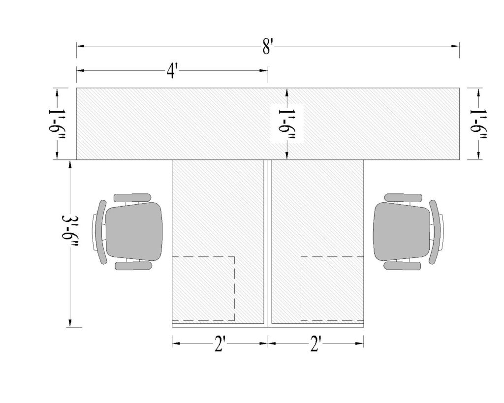 2 Seater Executive Table office interior design for workstation