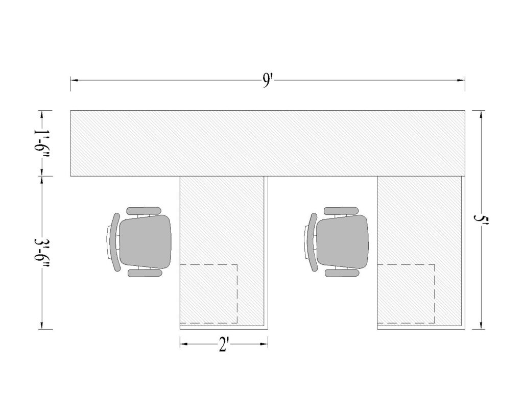2 Person Executive Desk office interior design for workstation