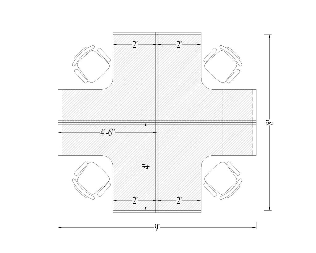 4 Person Executive Desk office interior design for workstation