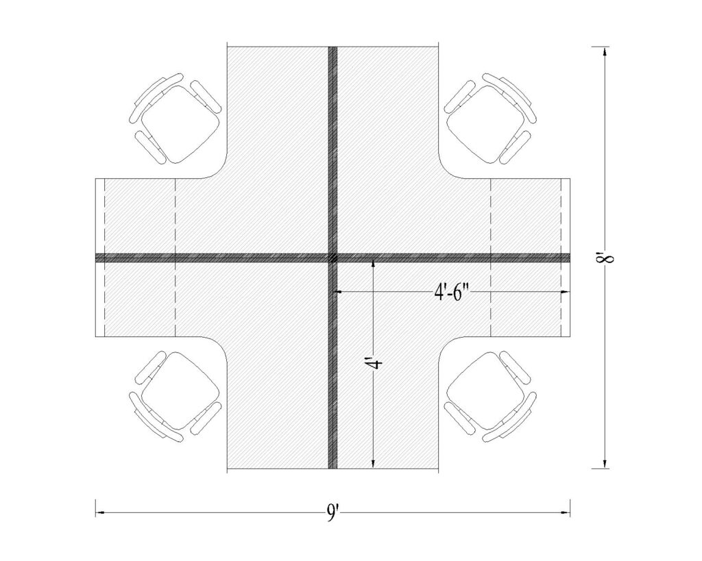 4 Person Modern Executive Desk for workstation