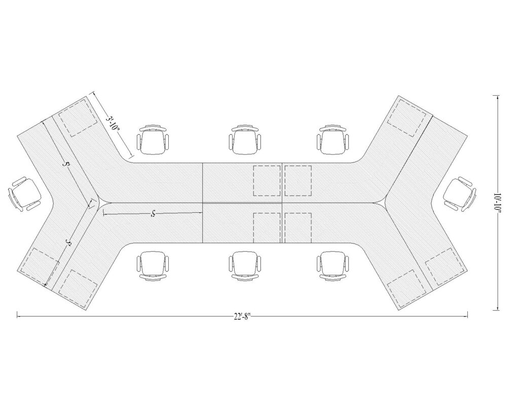 Office Workstation 8 Seater Executive Table With Cabinet