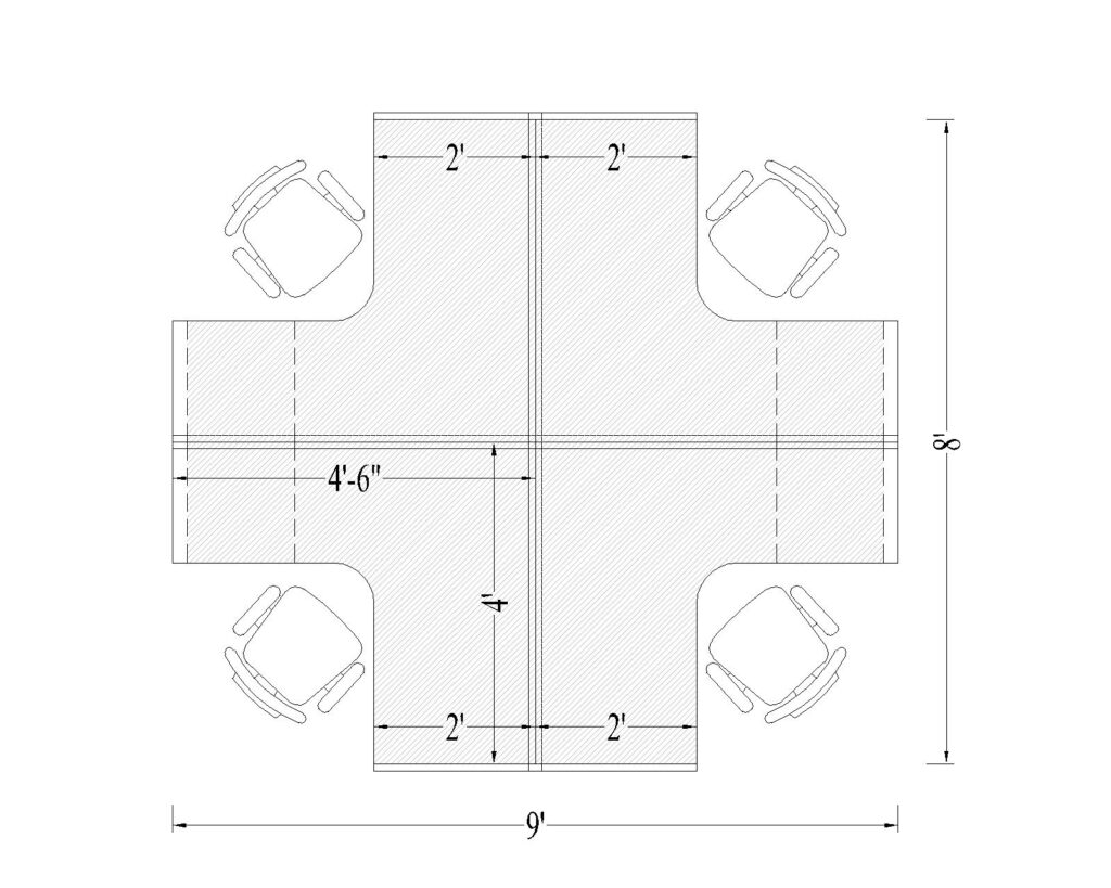 4 Person Executive Desk office interior design for workstation